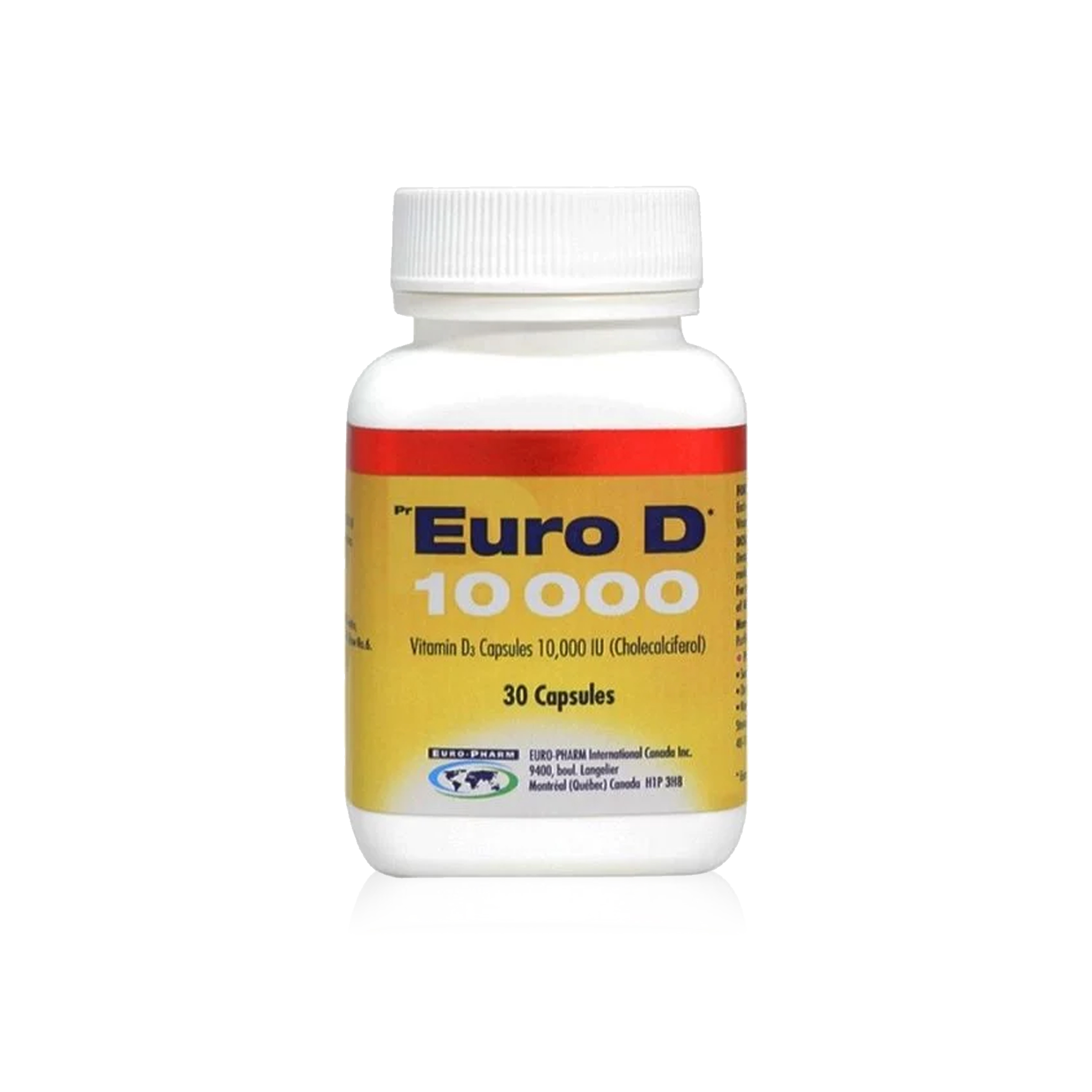 Euro D 10 000 IU Vitamin D3 Supplement 30 Capsules Euro D 10 000 IU Vitamin D3 Supplement 30 Capsules